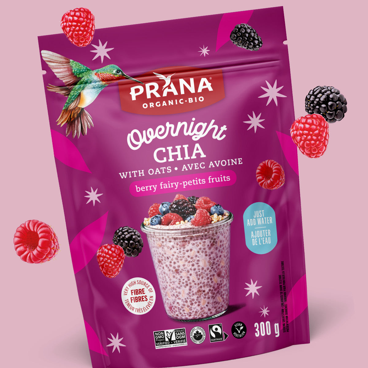 Overnight Chia - Berry Fairy Organic Oat & Chia Mix – Prana Foods USA