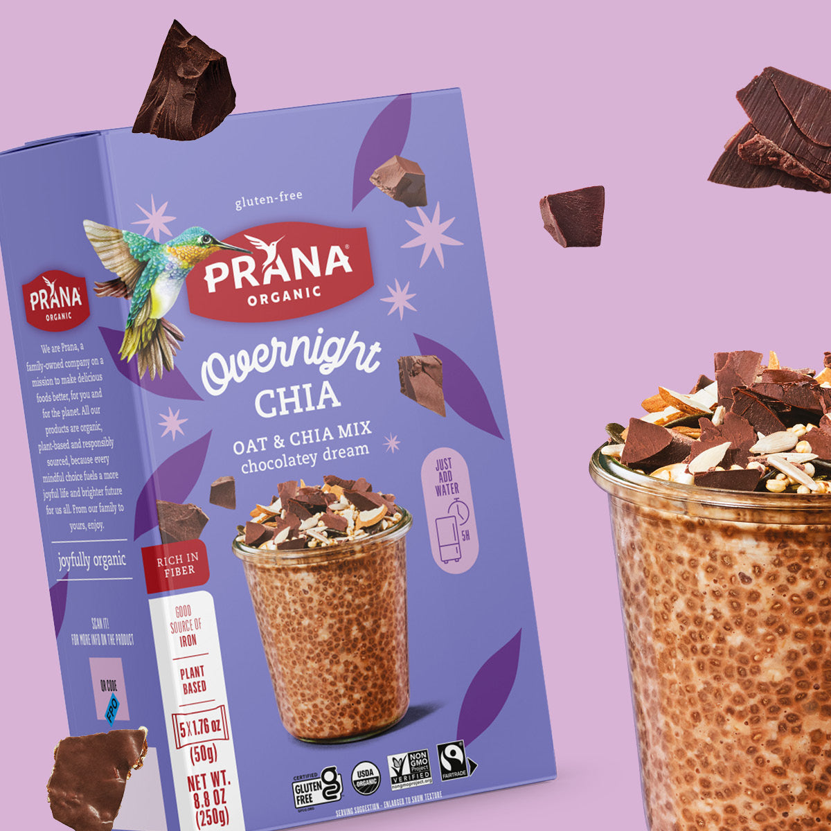 Overnight Chia - Oat & chia mix – Chocolatey dream – Prana Foods USA